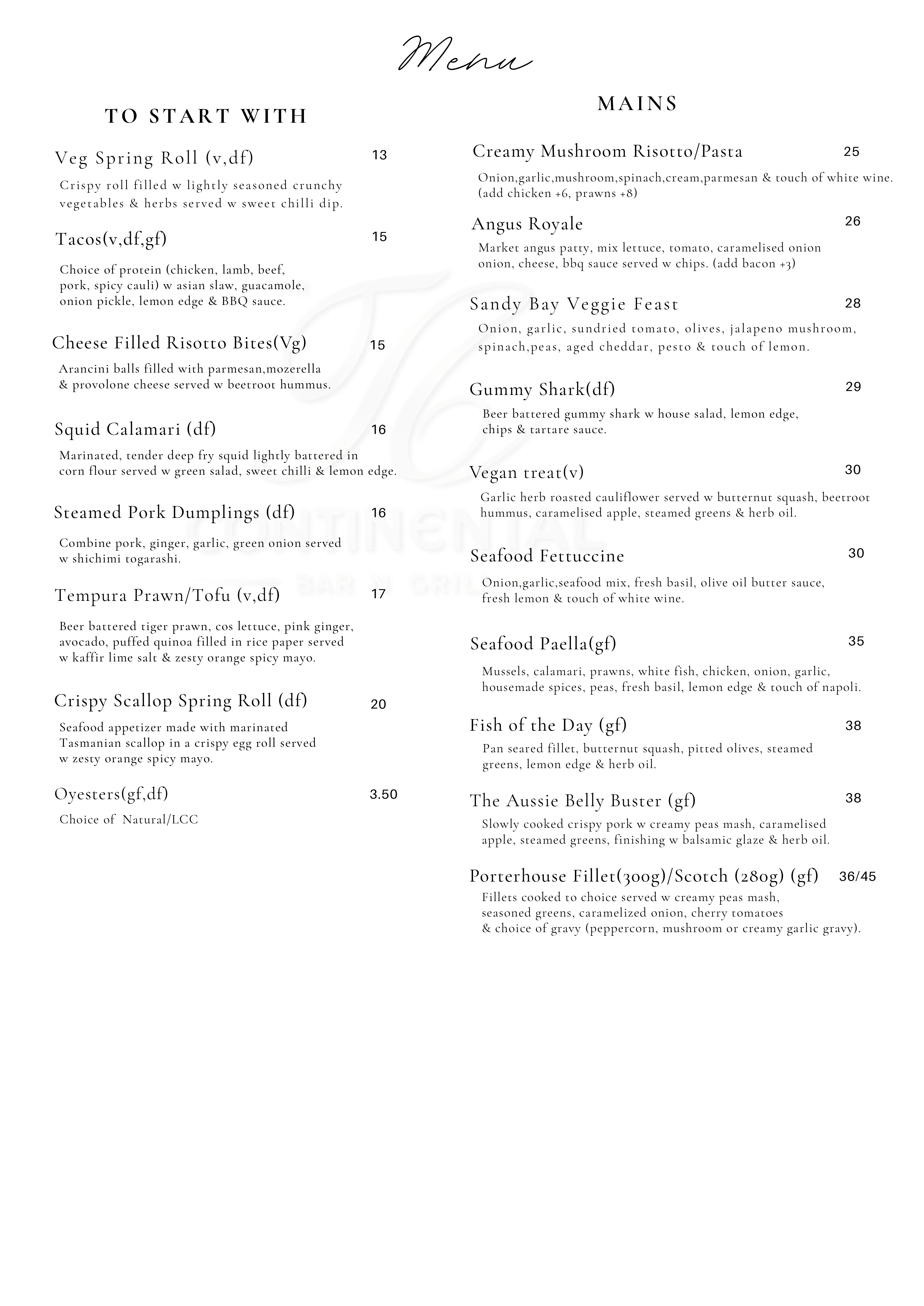 The Continental Bar n Grill Restaurant